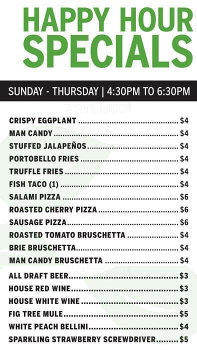 Menu at Fig Tree Cafe Hillcrest, San Diego