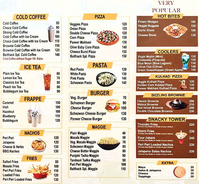 Menu of Baithack - Taste Of Kulhad, Vasai, Mumbai
