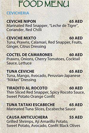 Menu at Story Rooftop Dubai restaurant, Dubai