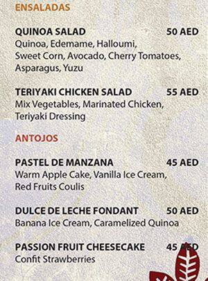 Menu at Story Rooftop Dubai restaurant, Dubai