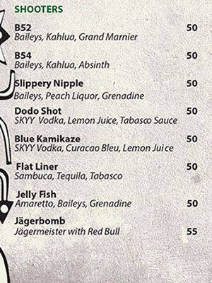 Menu at Story Rooftop Dubai restaurant, Dubai