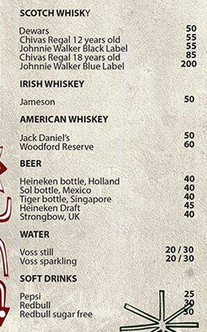 Menu at Story Rooftop Dubai restaurant, Dubai