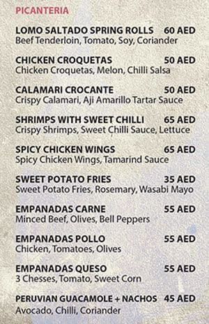 Menu at Story Rooftop Dubai restaurant, Dubai
