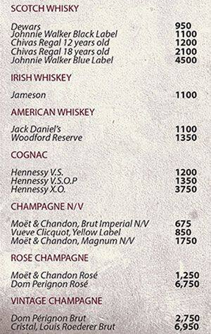 Menu at Story Rooftop Dubai restaurant, Dubai