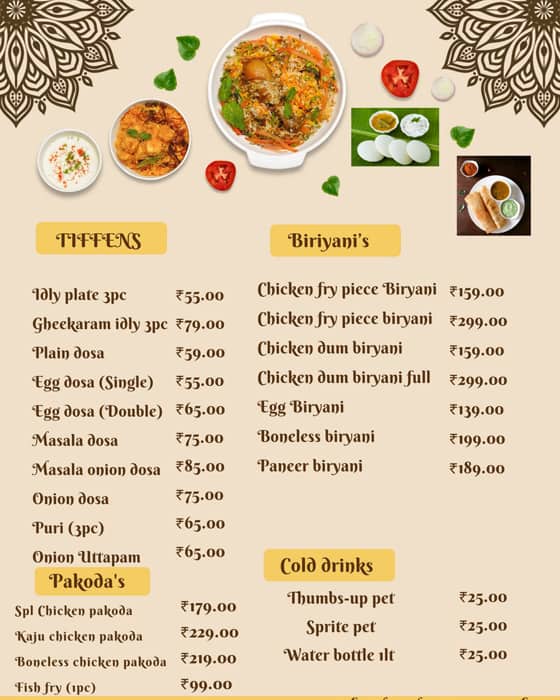 Menu of Andhra Spices Kitchen ASK, Lingampally, Hyderabad