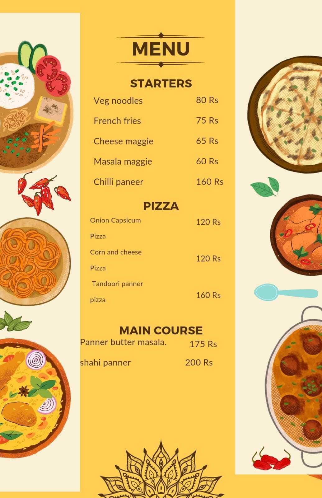 Menu of Food Fantasy, Kankurgachi, Kolkata