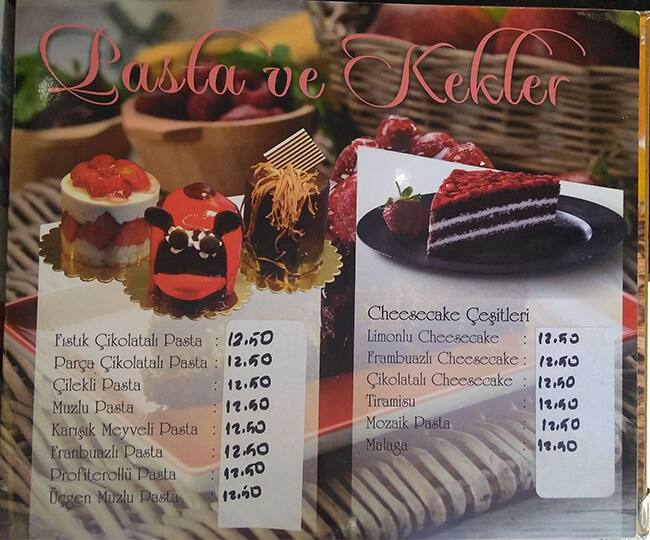 Menu at Ekin Simit Evi, Istanbul, 58. Blv Cd No:114