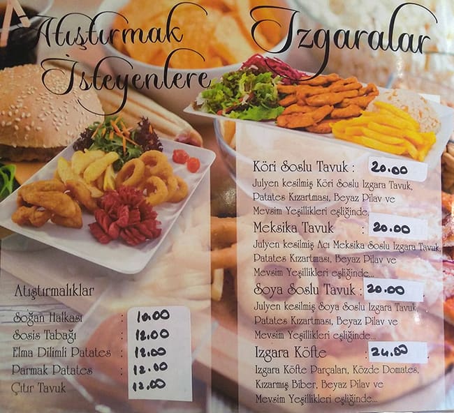 Menu at Ekin Simit Evi, Istanbul, 58. Blv Cd No:114