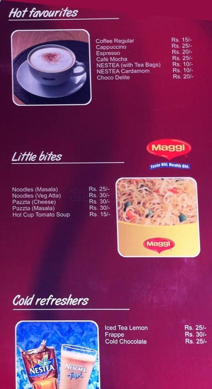 Nescafe Menu, Menu for Nescafe, Indira Nagar, Lucknow - Zomato