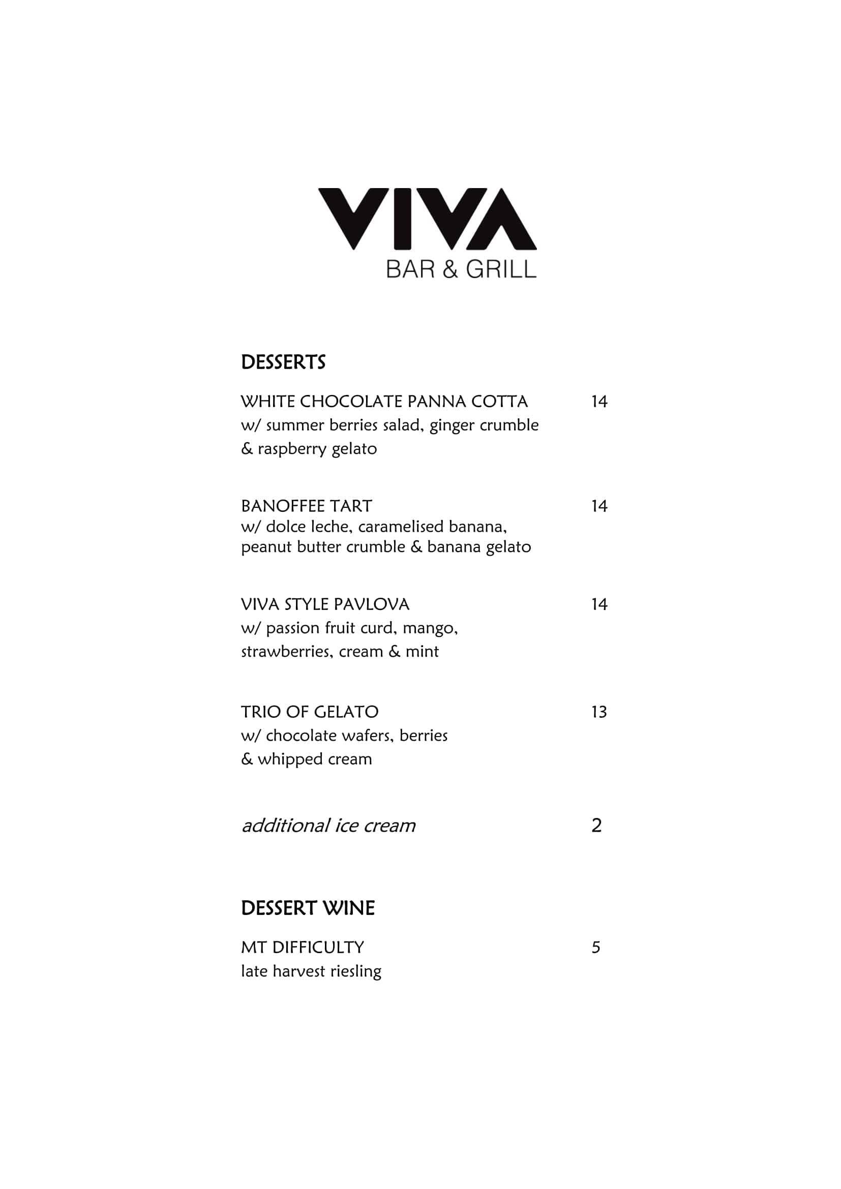 Menu at Viva Grill restaurant, Hurlstone Park