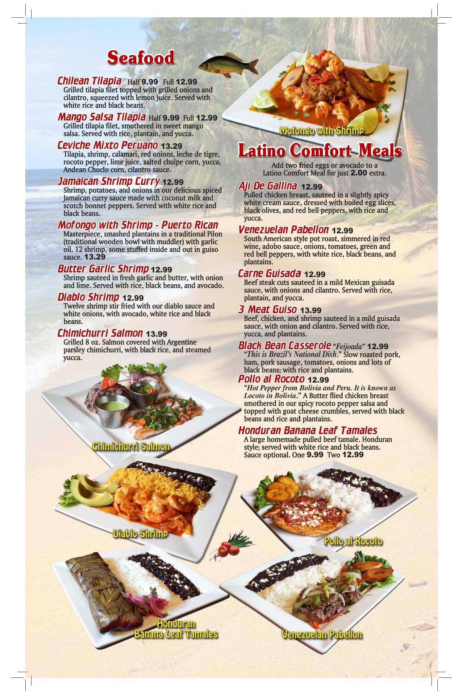 Menu at Zarate's Latin Mexican Grill pub & bar, Edmond