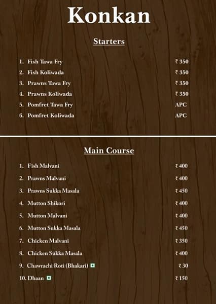Menu at K2 - Kebab & Konkan, Thane, Unit 1