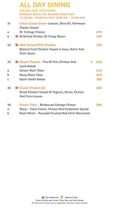Menu at Citrus Cafe, Candolim, Lemon Tree Hotel