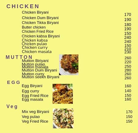 Menu of The Biryani Inc, Nalasopara, Mumbai