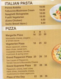 Menu at Zain Cafe, Sharjah