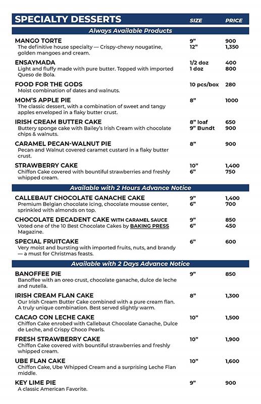 Menu at Dulcelin Gourmet desserts, Quezon City, 36 Times