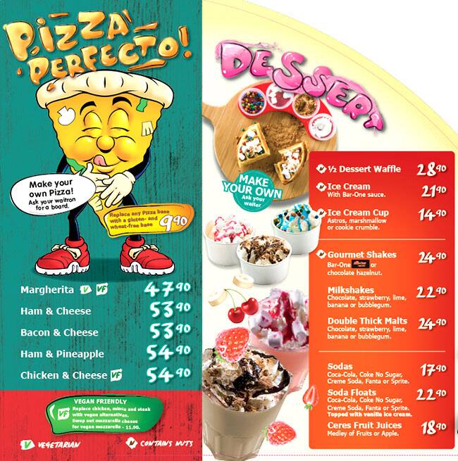 Menu at Panarottis Pizza Pasta, Randburg