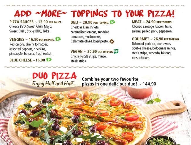 Menu at Panarottis Pizza Pasta, Randburg