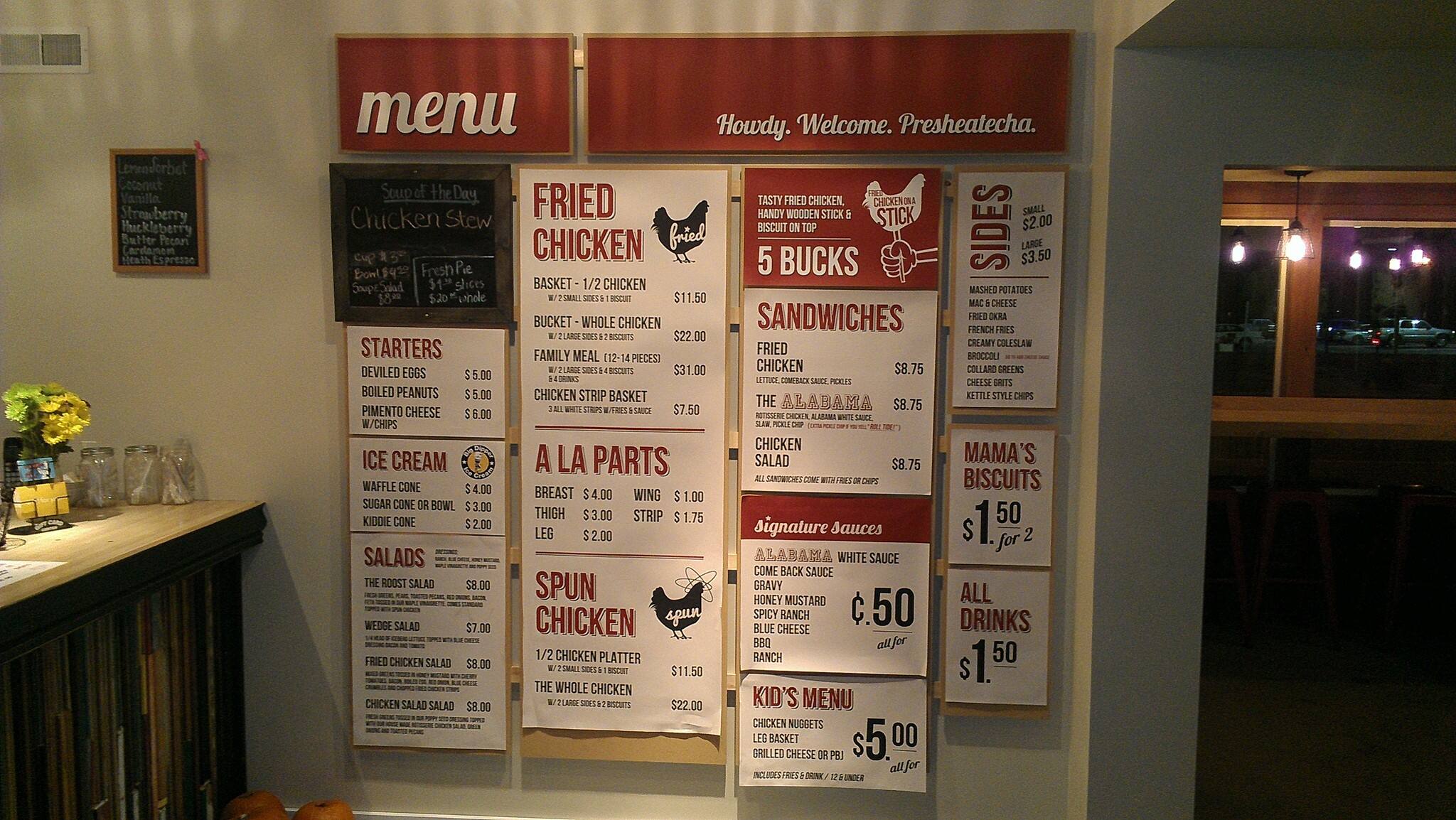 Menu at Roost Fried Chicken pub & bar, Bozeman