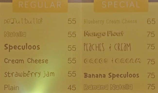 Menu at Waki Waffles, Cebu City, Upper Ground Level