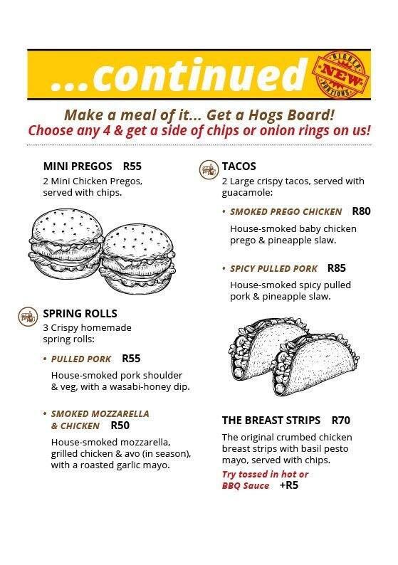 Speisekarte von Hogshead pub & Bar, Pretoria