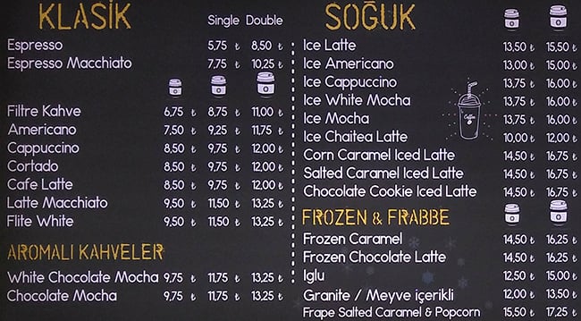 Menu at Best Coffee Shop Lavazza, Istanbul, Emniyetevleri