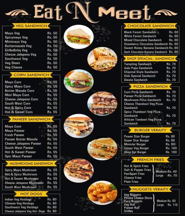 Menu at Eat N meet, Chennai