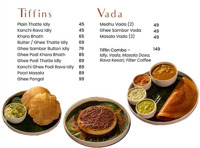 Menu of Kanchi Cafe, Hitech City, Hyderabad