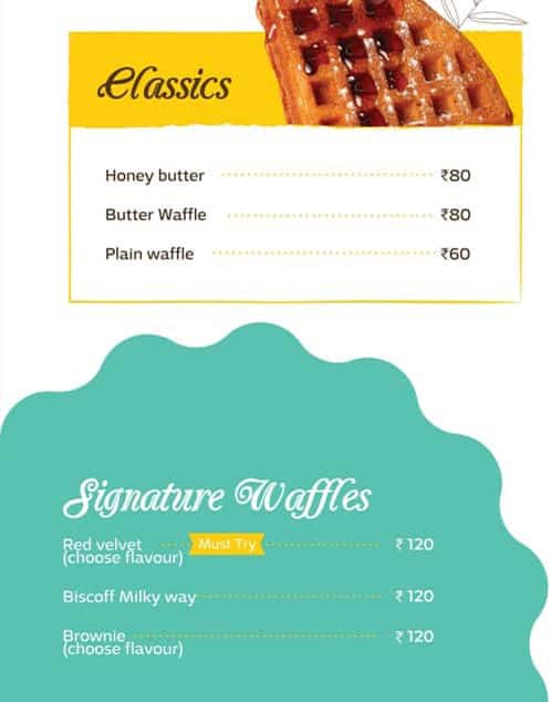 Menu of The Waffle Spot, Rajarajeshwari Nagar, Bangalore