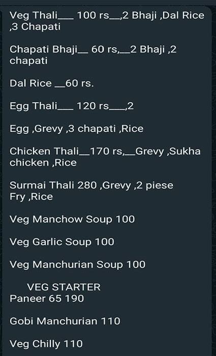 Menu of Hotel Swati's Kitchen, Dhanori, Pune
