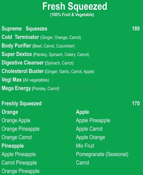 Menu at Fresh Restaurant, Mumbai, 7