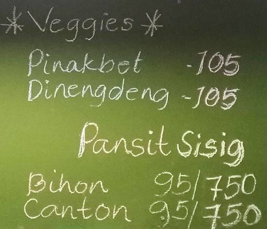 Menu at Tinuno Grillhouse, Manila, San Anton Street