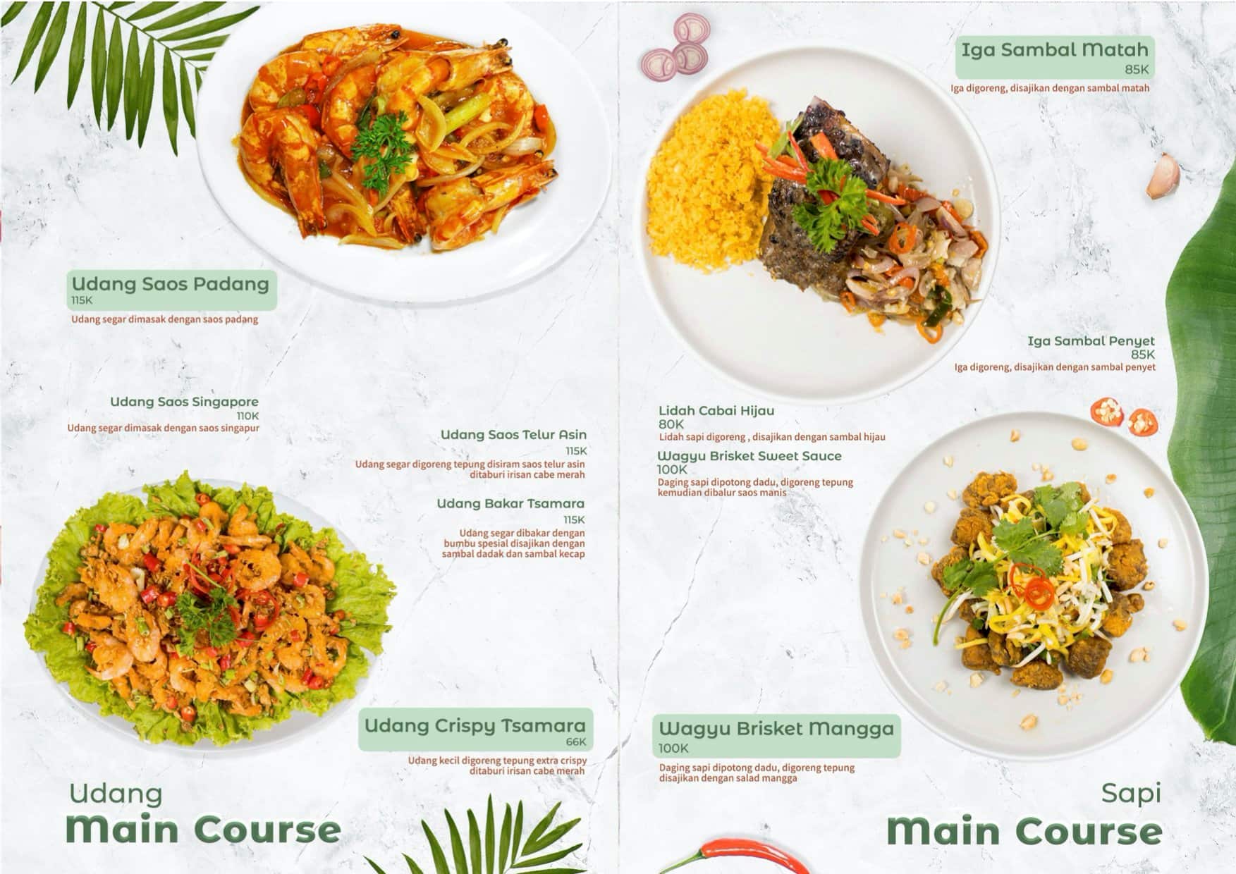 Menu at Tsamara Resto & Function Hall restaurant, Bekasi Regency