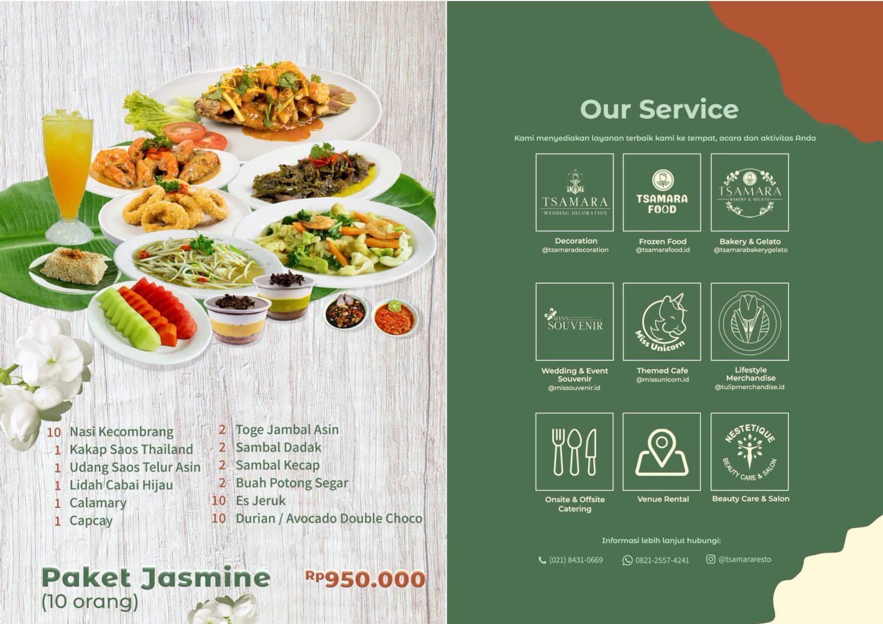 Menu at Tsamara Resto & Function Hall restaurant, Bekasi Regency