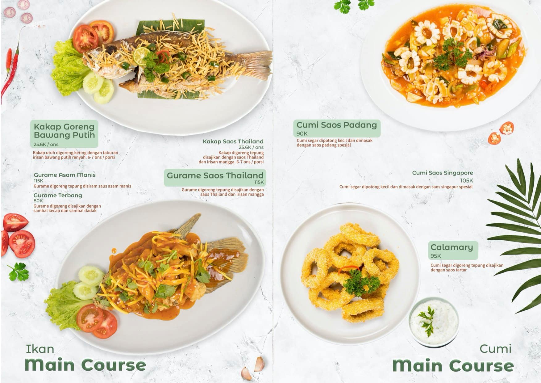 Menu at Tsamara Resto & Function Hall restaurant, Bekasi Regency