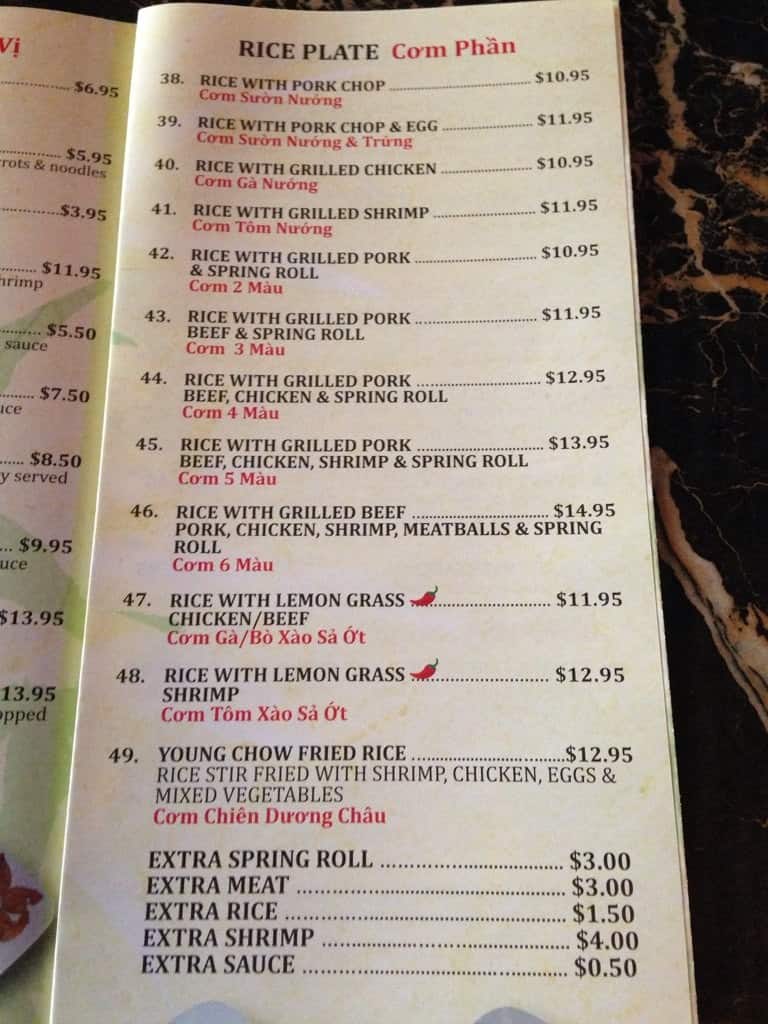 Menu at PhoXpress Riverbend restaurant, Edmonton, 436 Riverbend Square NW