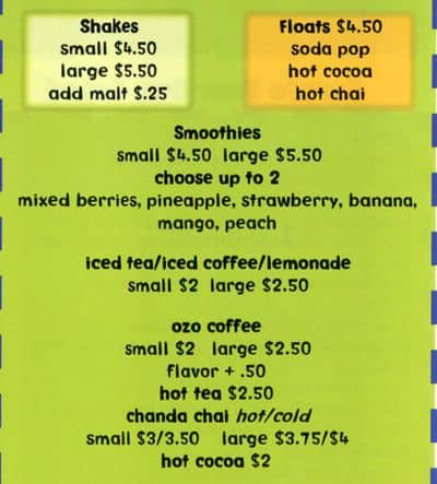 Menu at Eats & Sweets cafe, Lafayette