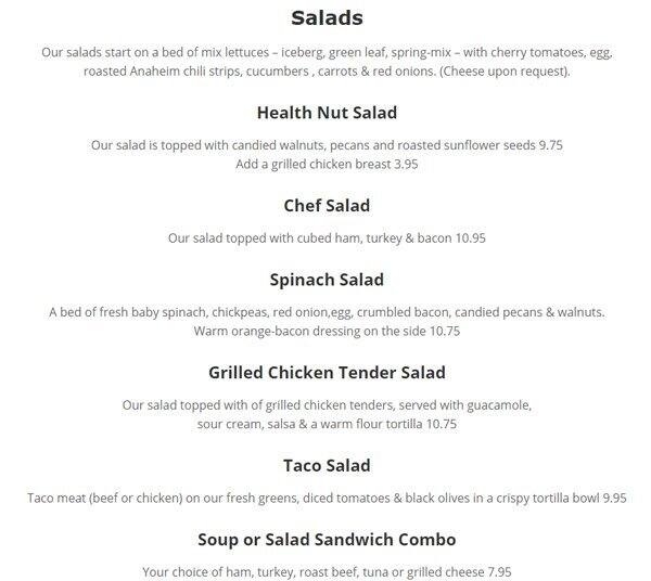 Menu at Owl Cafe, Albuquerque, 800 Eubank Blvd NE