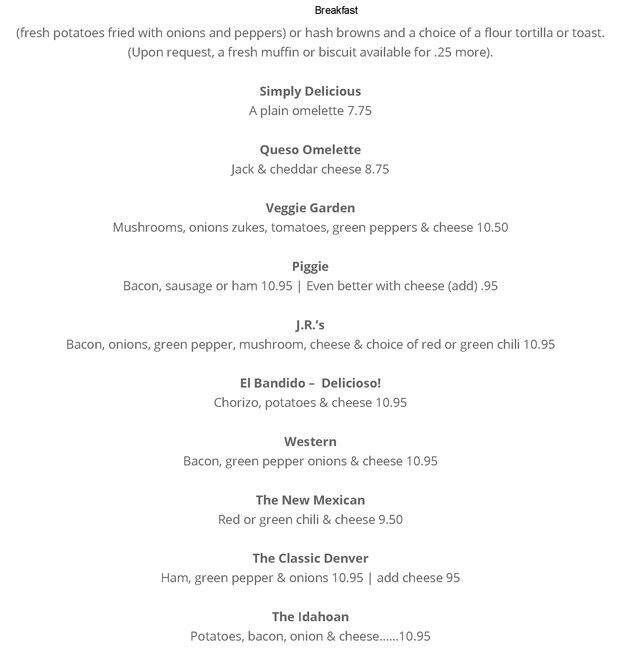 Menu at Owl Cafe, Albuquerque, 800 Eubank Blvd NE