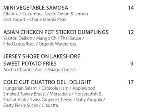 Menu at Table 34 Resto Bar, Burlington, Lakeshore Road East