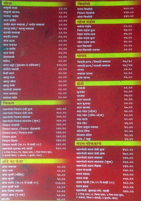 Khandeshi Jalgaon Menu, Menu for Khandeshi Jalgaon, Kothrud, Pune - Zomato