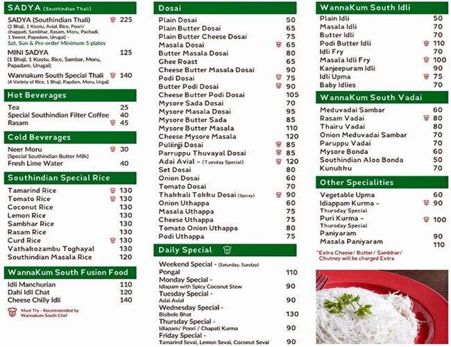 Menu at WannaKum South, Mumbai, Goregaon