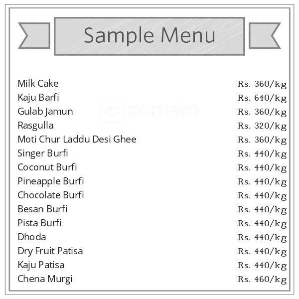 Bharat Sweet House Menu, Menu for Bharat Sweet House, Shalimar Bagh ...