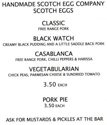 Menu at Three Kings pub & bar, London, 7 Clerkenwell Close