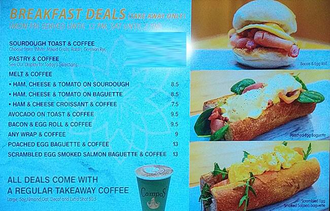 Menu at Taste Baguette cafe, Zetland, 2 Defries Ave