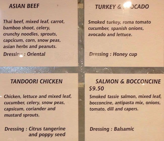 Menu at Ministry of Food restaurant, Sydney
