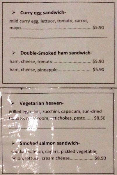 Menu at Ministry of Food restaurant, Sydney
