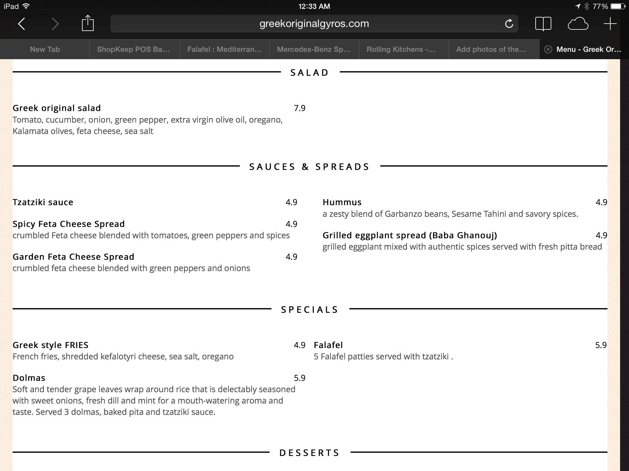 Greek Original Gyros Menu, Menu for Greek Original Gyros, University of ...