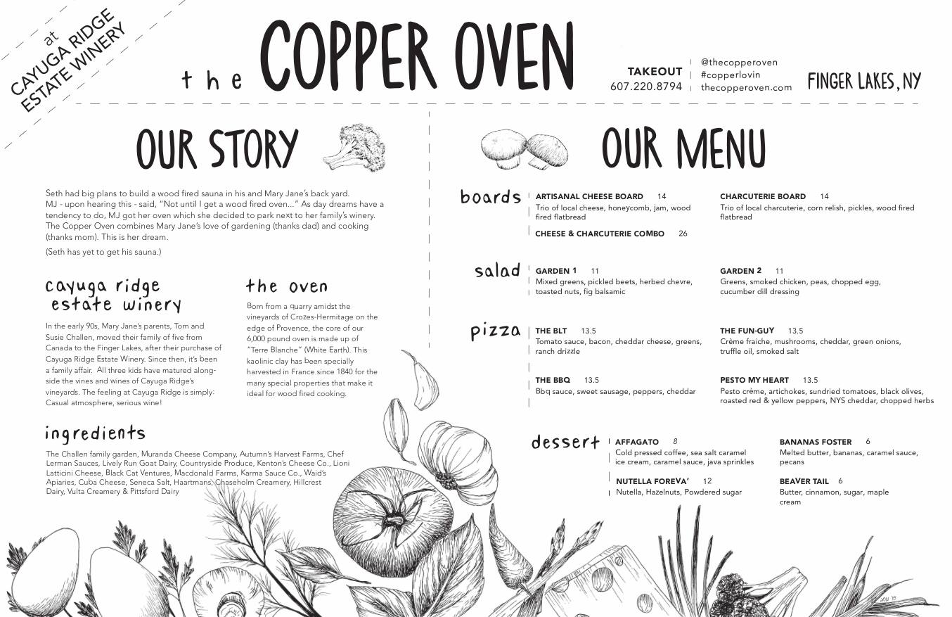The Copper Oven Menu, Menu for The Copper Oven, Ovid, Finger Lakes ...
