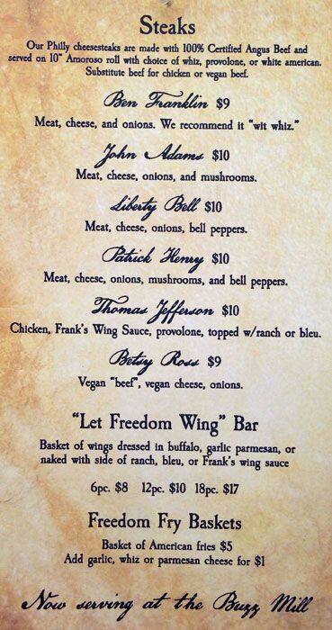 Menu at 1776 Cheesesteak Co. restaurant, Austin